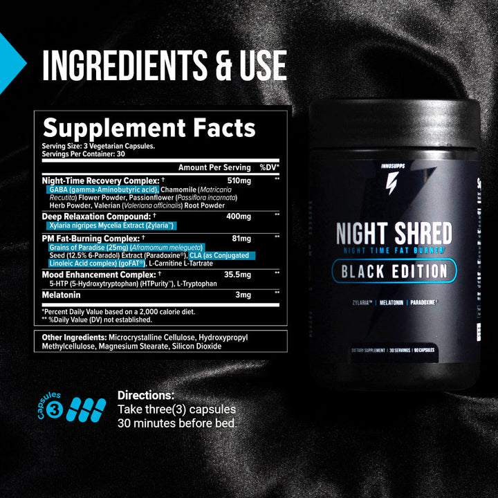 Night Shred Black - Cutting-Edge Sleep Aid and Fat-Burner, Promote ...