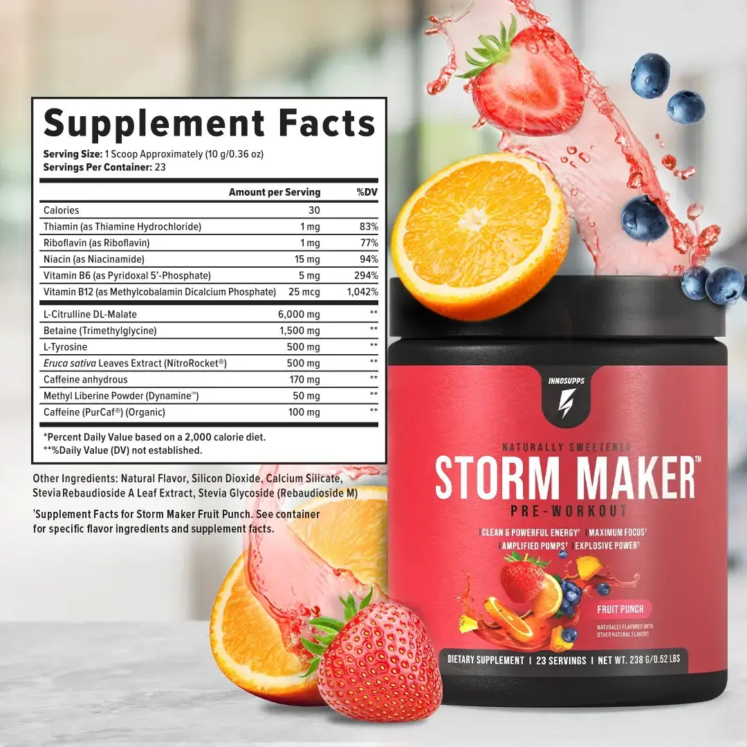 Storm Maker - Pre-Workout & Pump Formula, Naturally Flavored